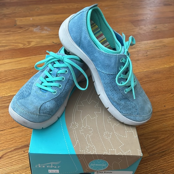 Dansko | Shoes | Dansko Elise Suede Blue Tennis Shoes | Poshmark